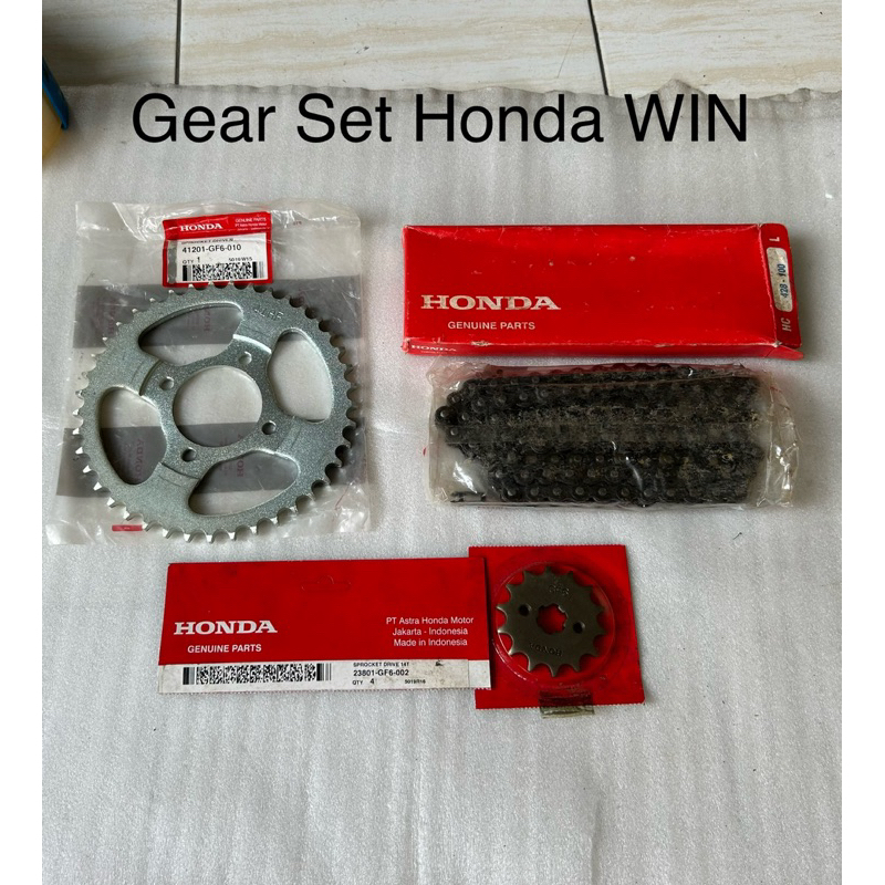 Jual Gear Set Depan Belakang Rantai Honda WIN GF6 Ori AHM | Shopee ...