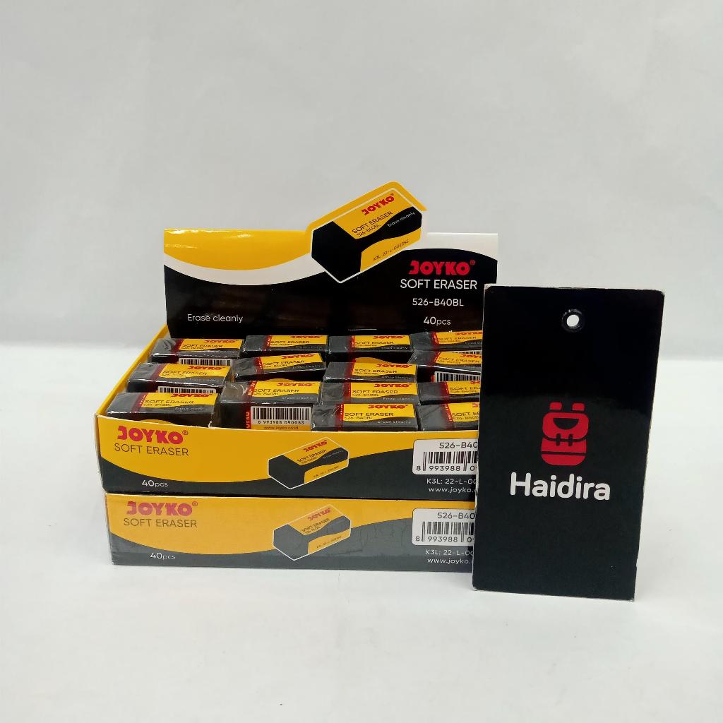 Jual 1 PACK PENGHAPUS HITAM JOYKO SOFT ERASER ISI 40 PCS | Shopee Indonesia