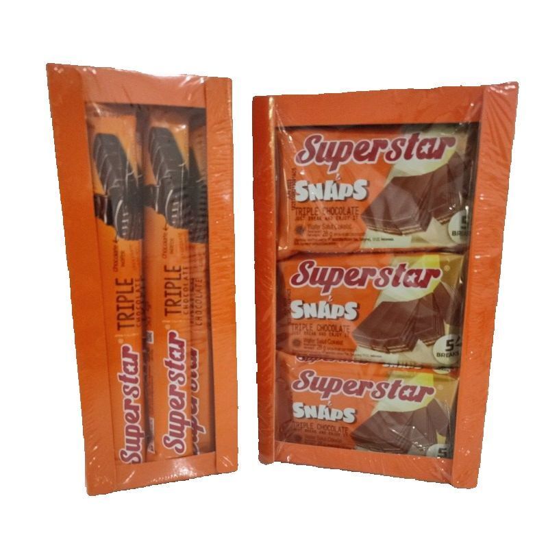 Jual SUPERSTAR TRIPLE Snack CHOCOLATE isi 20pcs 16gr / SUPERSTAR SNAPS ...