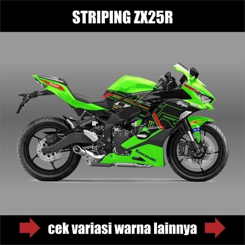 Jual Striping ZX25R New Livery Krt Variasi01 / Stiker Motor Kawasaki ...