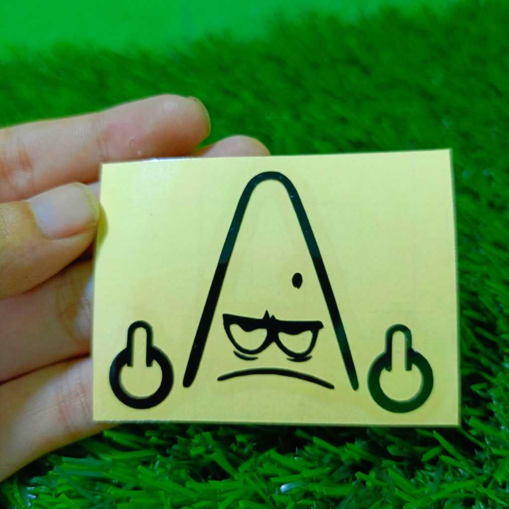 Jual stiker motor patrick middle finger stiker lucu keren cutting ...