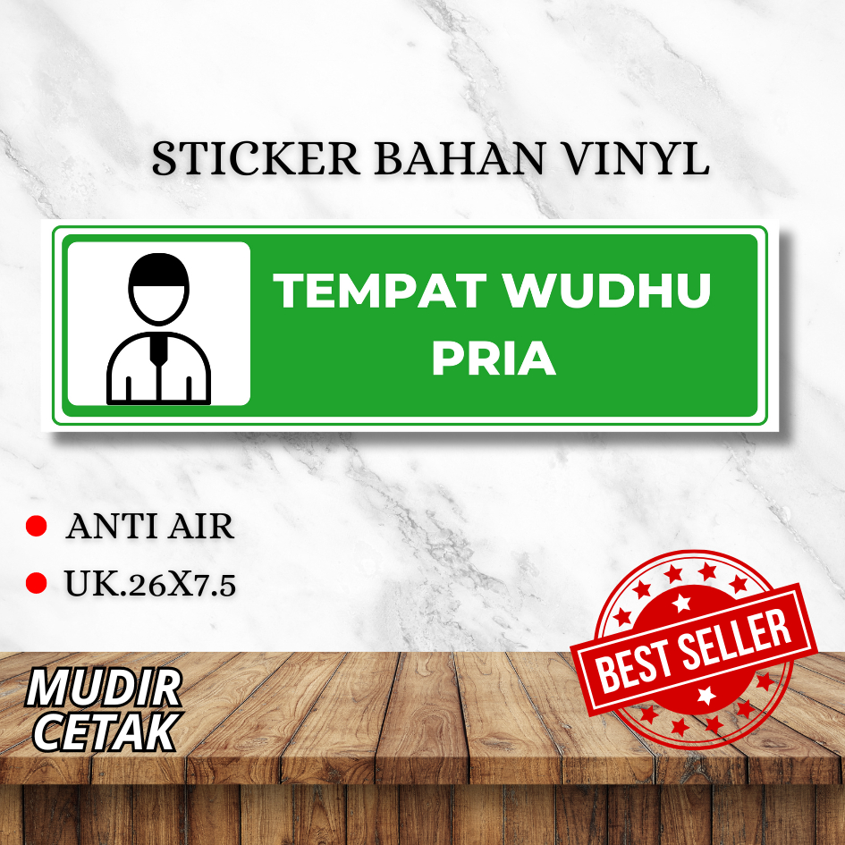 Jual Stiker Tempat Wudhu Pria / Stiker wudhu laki laki / Stiker masjid ...