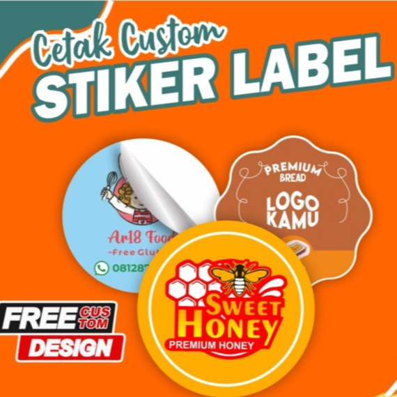 Jual Cetak Stiker Custom Label Kemasan Makanan + Cutting | Shopee Indonesia