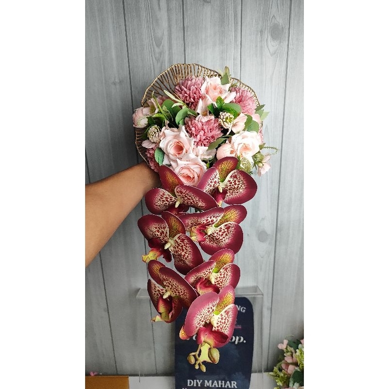 Jual HAND BOUQUET WEDDING BUKET PERNIKAHAN BUNGA JUNTAI CASCADE ORCHID ...