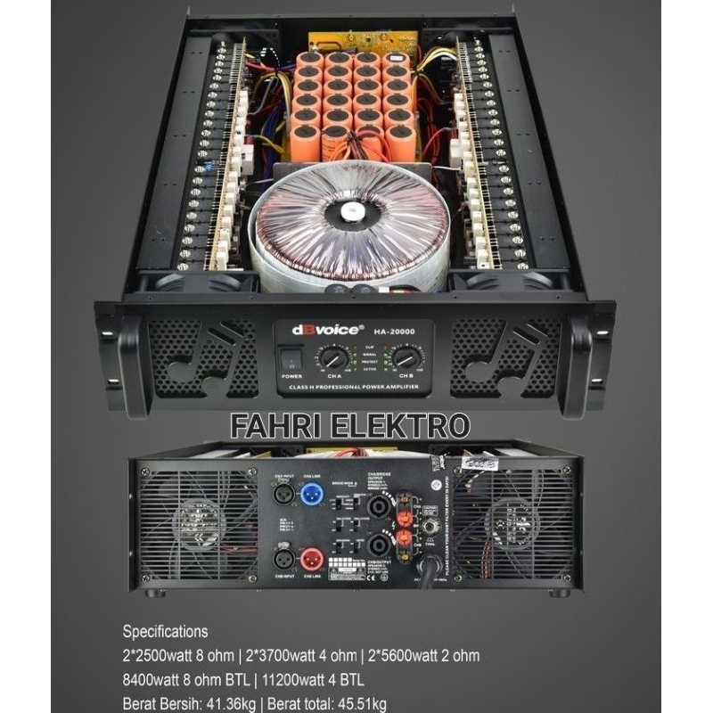Jual Power dB Voice HA 2000 Class H 2x 2500W 8 Ohms Original Power ...