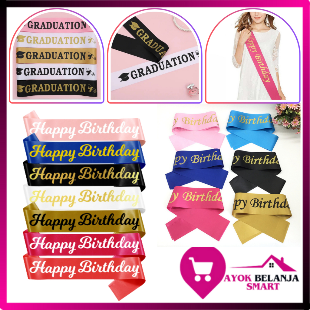 Jual ABS Selempang Ulang tahun Sash Happy Birthday Girl Bride To Be ...