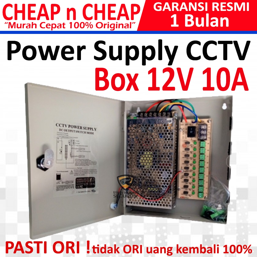 Jual PSU CCTV Box 12V 10A Power Supply Travo LED DC 12 Volt 10 Ampere ...