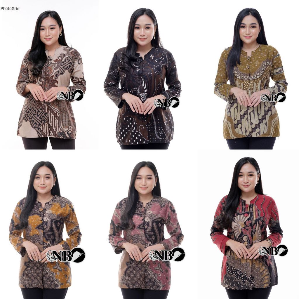 Jual Atasan Batik Wanita Blouse Batik Puffy Peplum Blus Maharani Batik Baju Kerja Wanita Modern ...