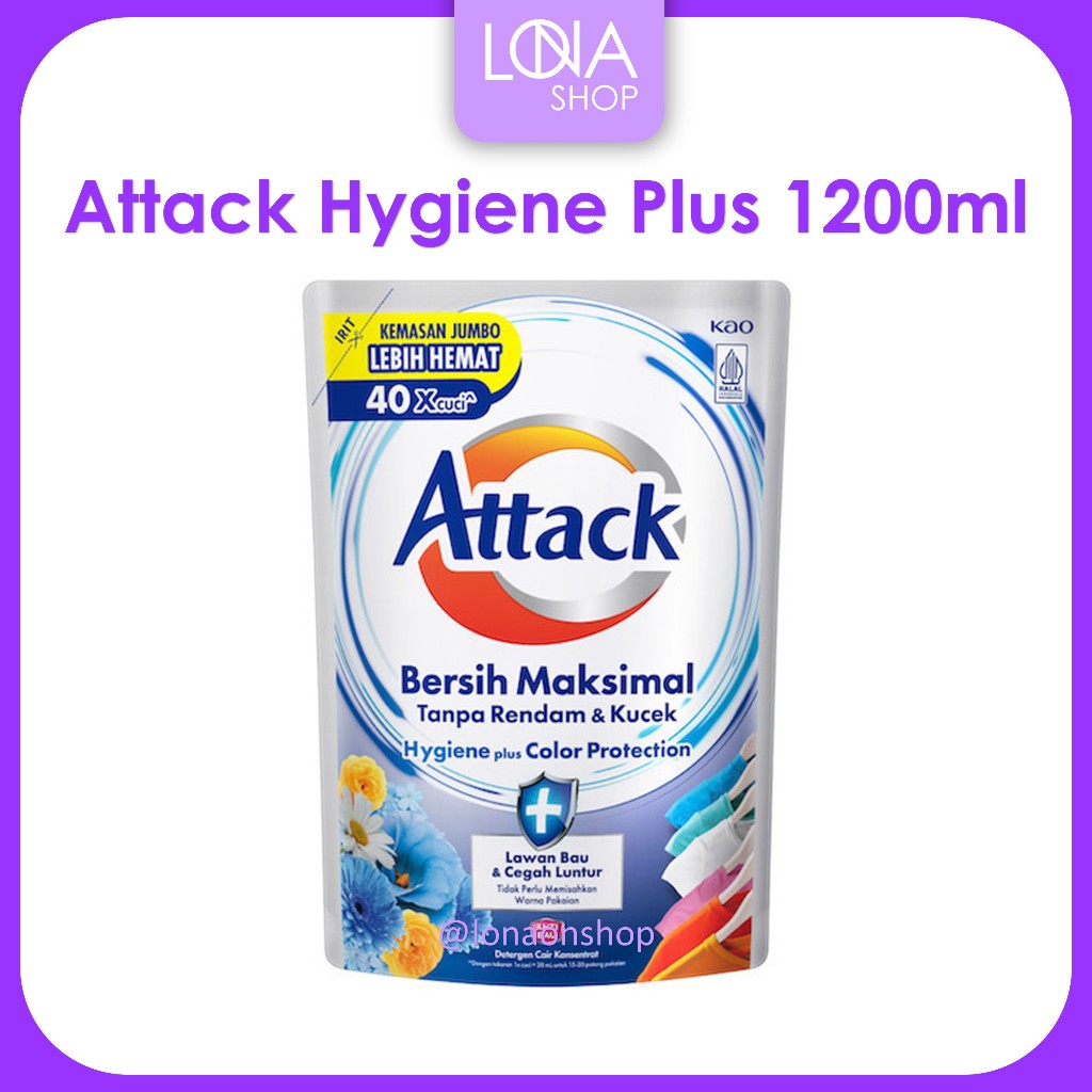 Jual Attack Hygiene Plus 1200 ml / Deterjen cair semua jenis mesin cuci | Shopee Indonesia