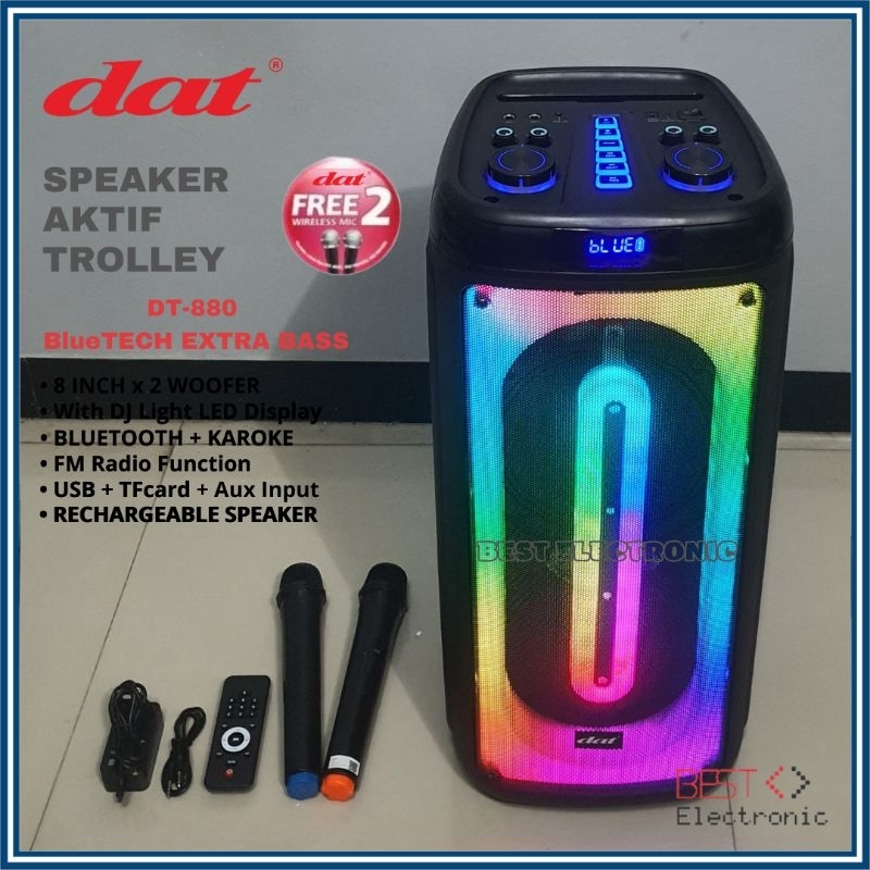 Jual SPEAKER AKTIF DAT DT 880 DT880 DT-880 BLUETOOTH PARTY PORTABLE 8 ...