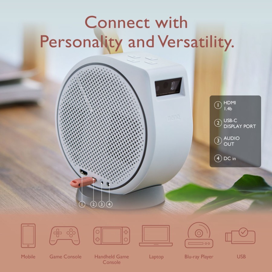 Jual Portable Projector BenQ GV30 Bluetooth Speaker Android TV USB-C ...