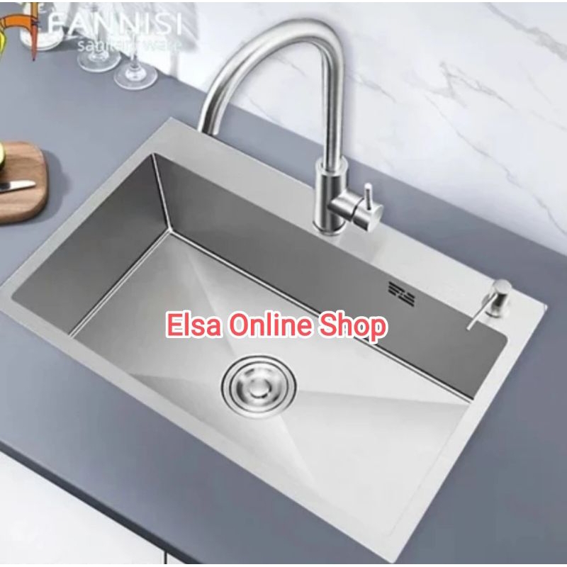 Jual Kitchen sink Omon 5243 stainless komplit set kran fexsibel ...