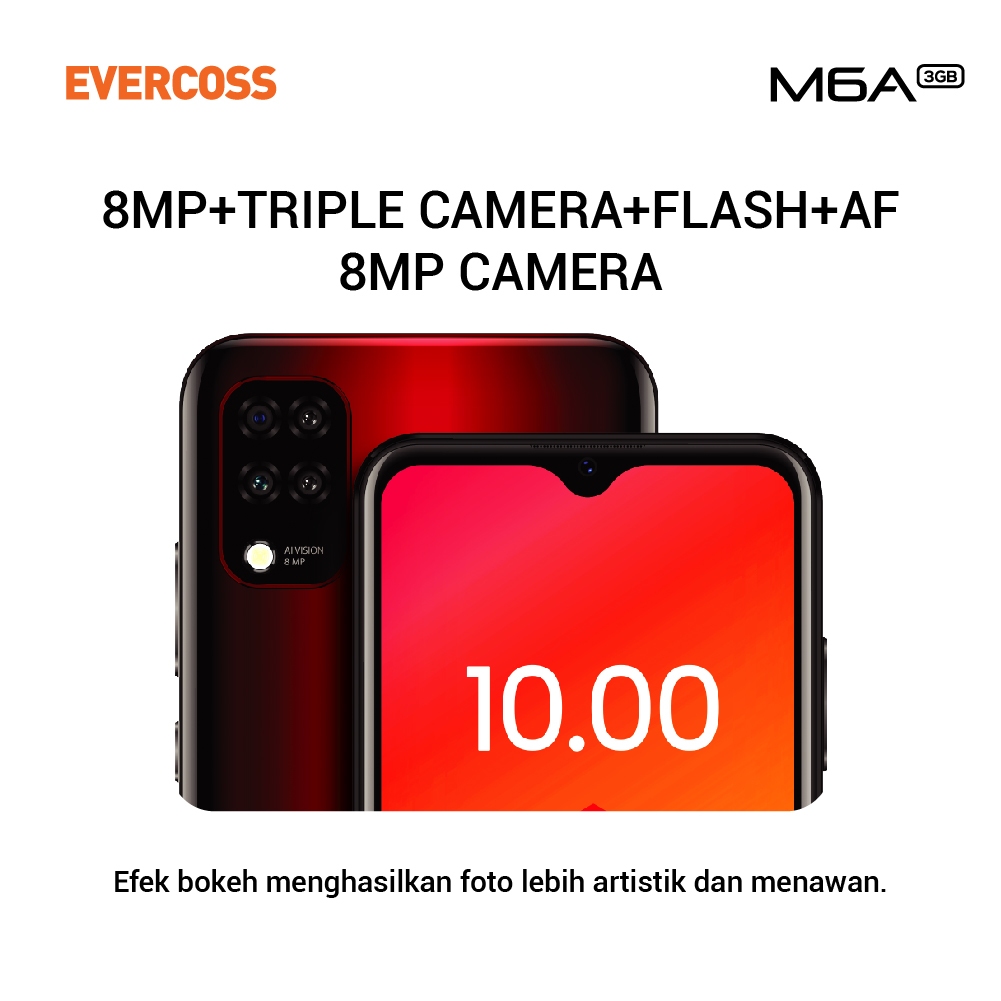 Jual LUNA x EVERCOSS M6A 3GB/16GB 8MP Selfie Camera 8MP Camera Android ...