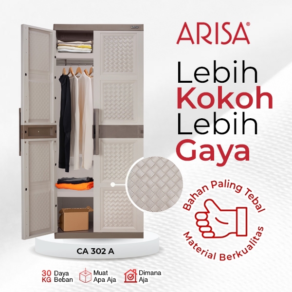 Jual Lemari Pakaian Plastik Minimalis Dua Pintu Arisa CA-302A | Shopee Indonesia
