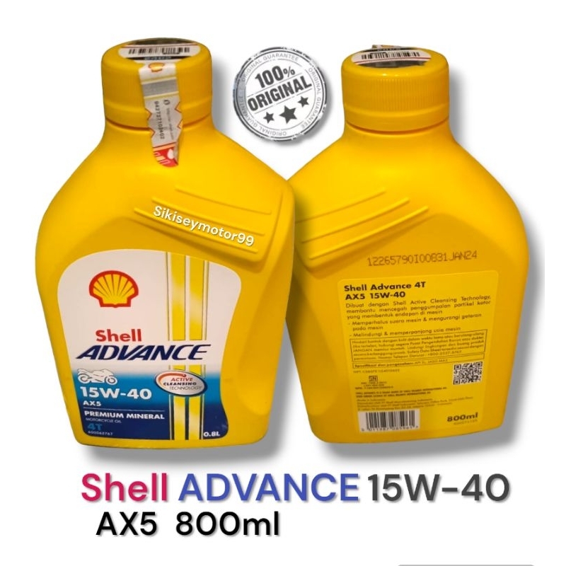 Jual OLI SHELL ADVANCE AX5 800ml 15W-40 SHELL ADVANCE untuk Mesin ...