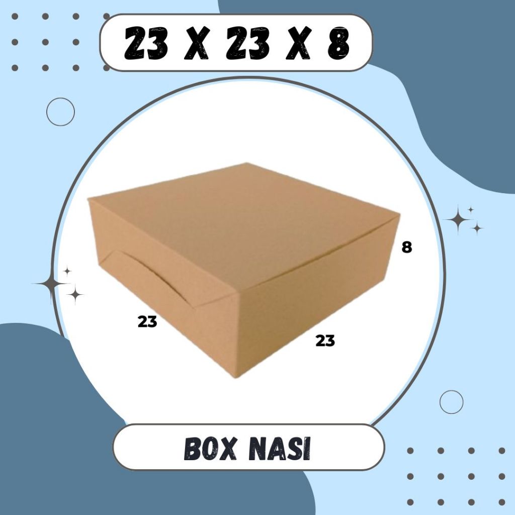 Jual Dus Nasi 23x23x8 Kardus Packing Kotak Kemasan Box Ayam Geprek ...