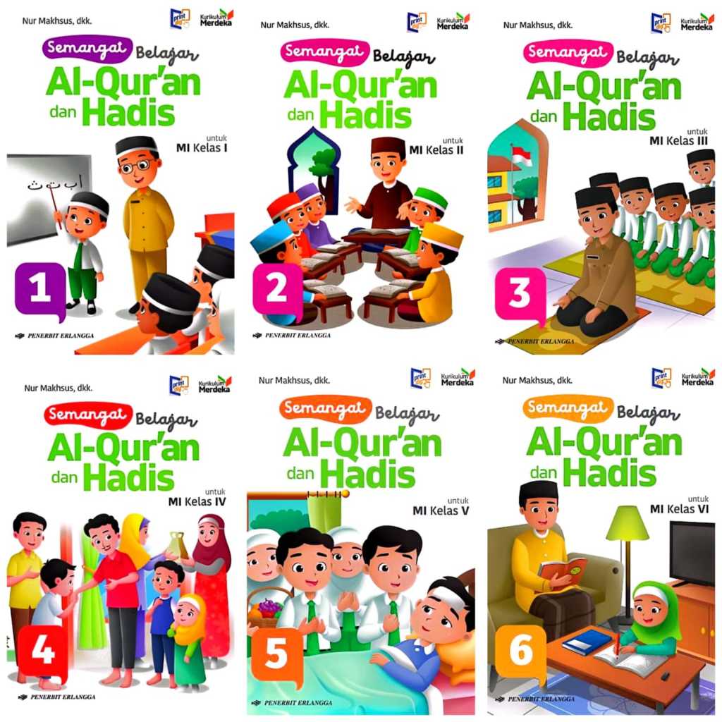 Jual Semangat Belajar Al-Qur'an dan Hadis untuk MI kelas 1-6 KM Erlangga | Shopee Indonesia