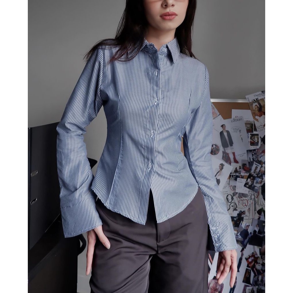 Jual Wear Sarey - Julia Top - Kemeja Slim Fit - Atasan Wanita - Fabric ...