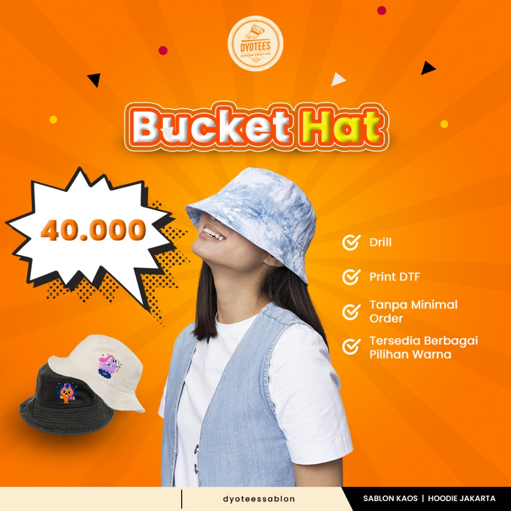 Jual Dyotees Custom Topi Bucket Hat | Shopee Indonesia