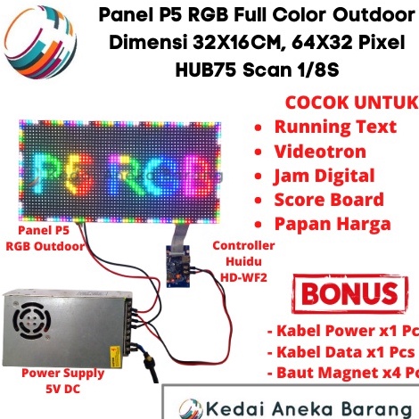Jual KODE L33H Panel Module Modul LED P5 Running Text SMD RGB Full ...