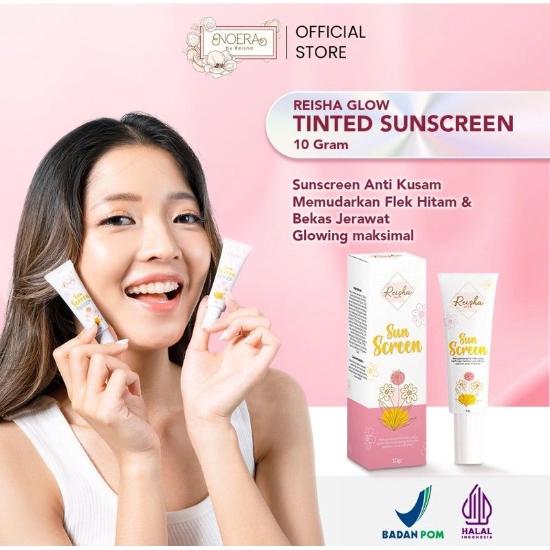 Jual Reisha Noera Glow Tinted Sunscreen SPF 30 PA+++ 10ml kemasan Tube ...