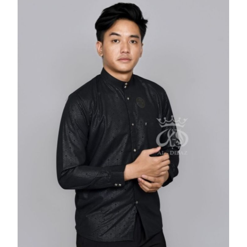 Jual baju Koko pria kemko sultan emboss wolfis lengan panjang terbaru ...