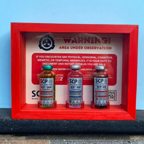 Jual Frame 3D SCP Secure Contain Protect 3 Bottle Pajangan Dinding ...