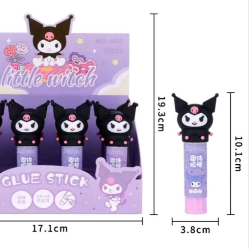 Jual Lem Glue Stick Kuromi Perekat Kertas Kuromi Head Alat Tulis Sanrio ...
