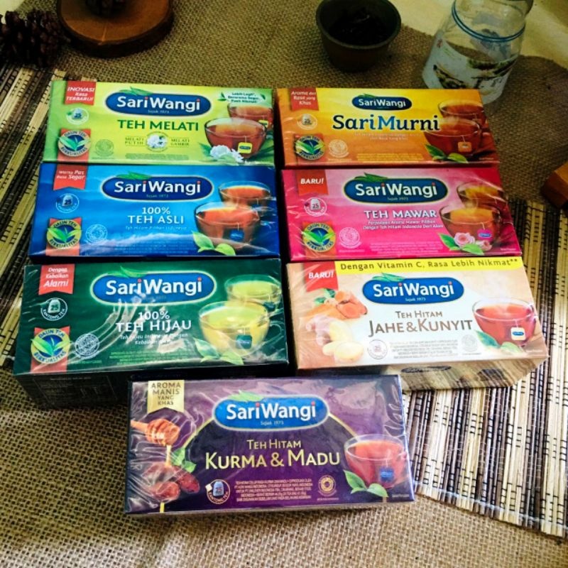 Jual Teh Sariwangi Celup Rasa Teh Hijau Melati Mawar Kurma | Shopee ...