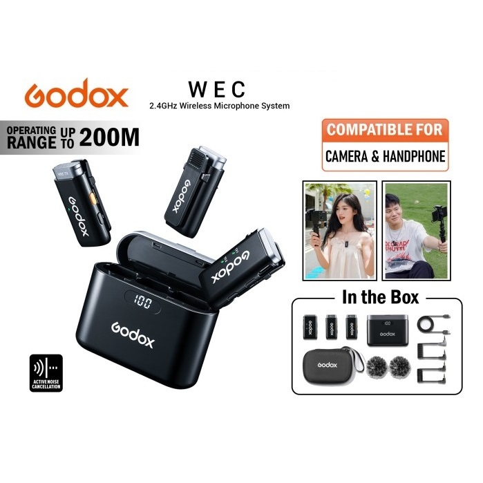 Jual Godox wec Kit-2 Wireless Microphone Godox wec kit2 2.4ghz | Shopee ...
