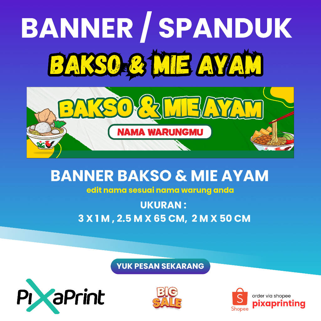 Jual Banner / Spanduk Bakso dan Mie Ayam | Shopee Indonesia