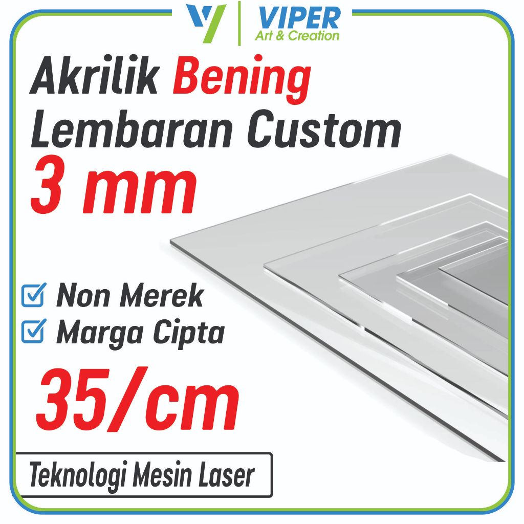 Jual Akrilik Bening 3mm custom murah cepat | Shopee Indonesia