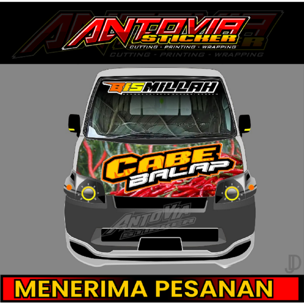 Jual Stiker Decal Kabin + Cutting Kaca Depan Grand max + Bisa Custom ...