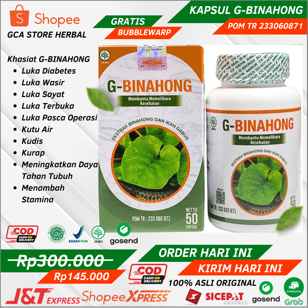 Jual Kapsul G-BINAHONG Ekstrak Daun Binahong Plus Ikan Gabus Obat Pasca Operasi Cepat Atasi Luka ...