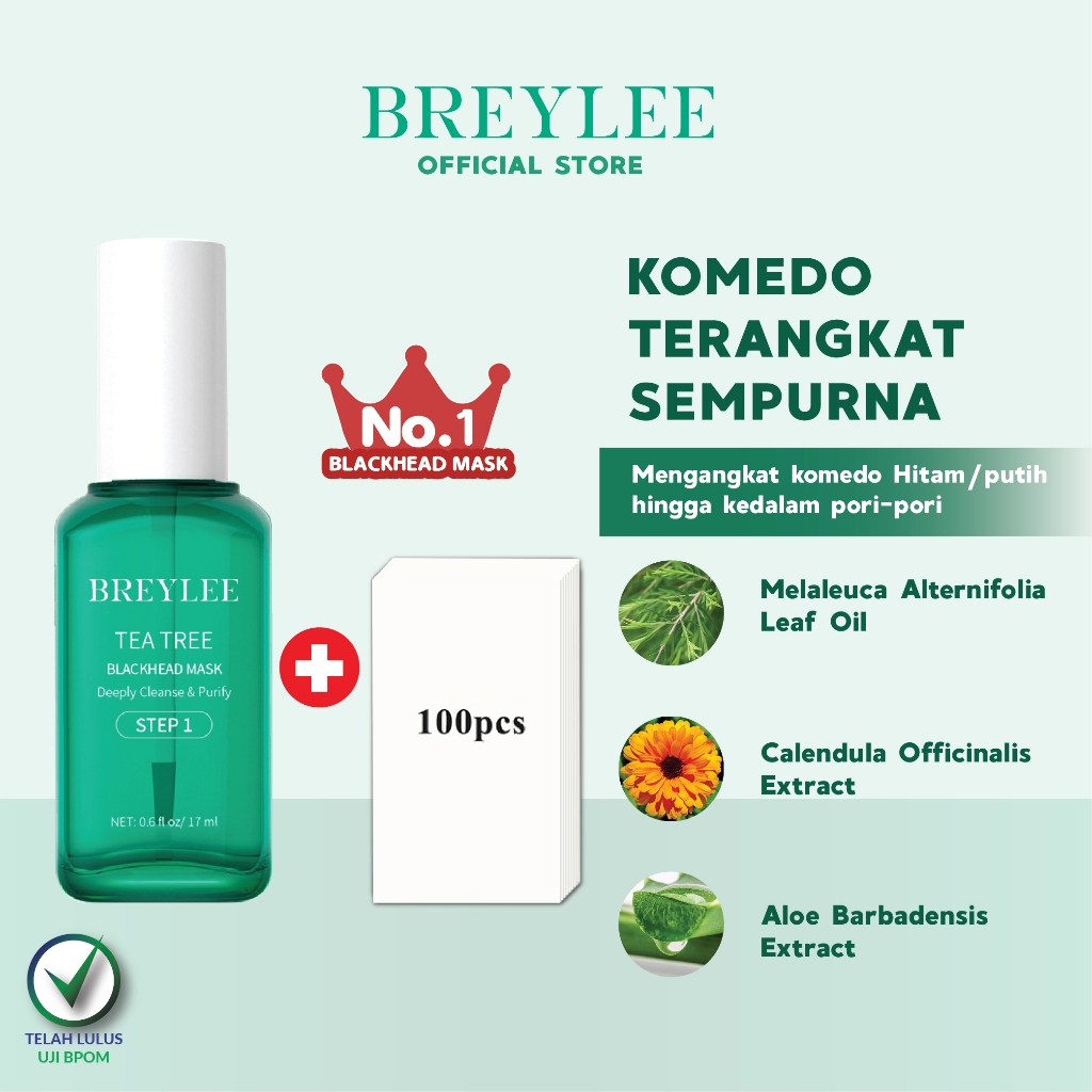 Jual BREYLEE Blackhead Removal Mask Step 1 & Pore Minimizer Serum Step ...