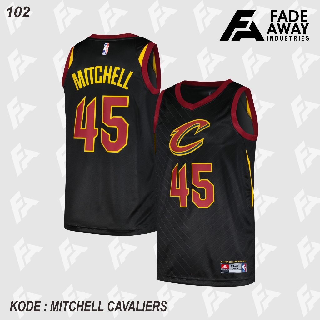 Jual JERSEY BASKET NBA DONOVAN MITCHELL #45 CAVALIERS BLACK | Shopee ...