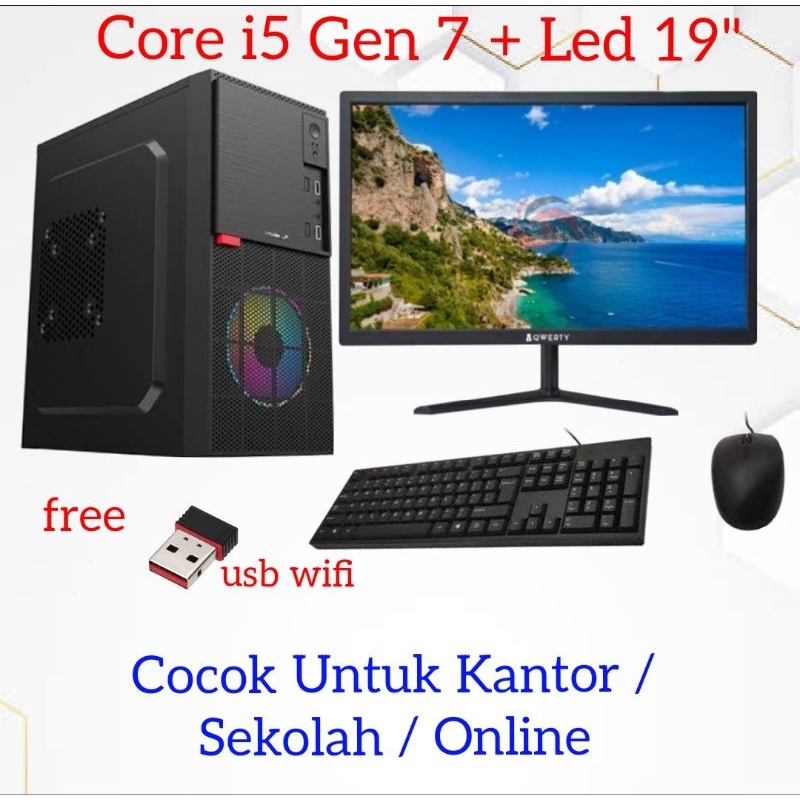 Jual Full set Core i5 Gen 7 - Led 19" - 16gb Ram - 500gb ssd - Komputer Rakitan - Pc Kantor ...