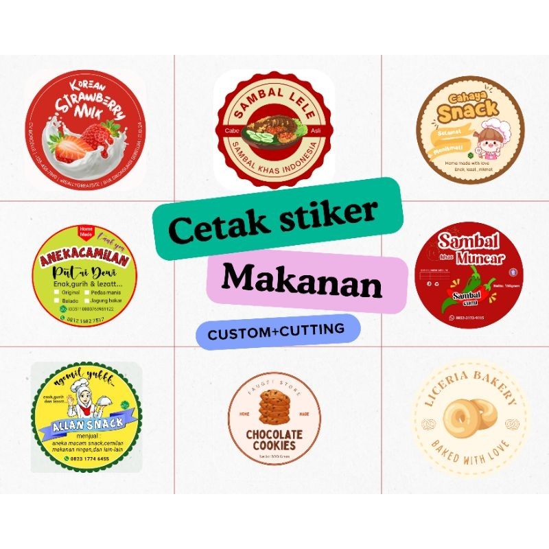 Jual cetak stiker logo Lebel makanan minuman custom | Shopee Indonesia Jual cetak stiker logo Lebel makanan minuman custom | Shopee Indonesia