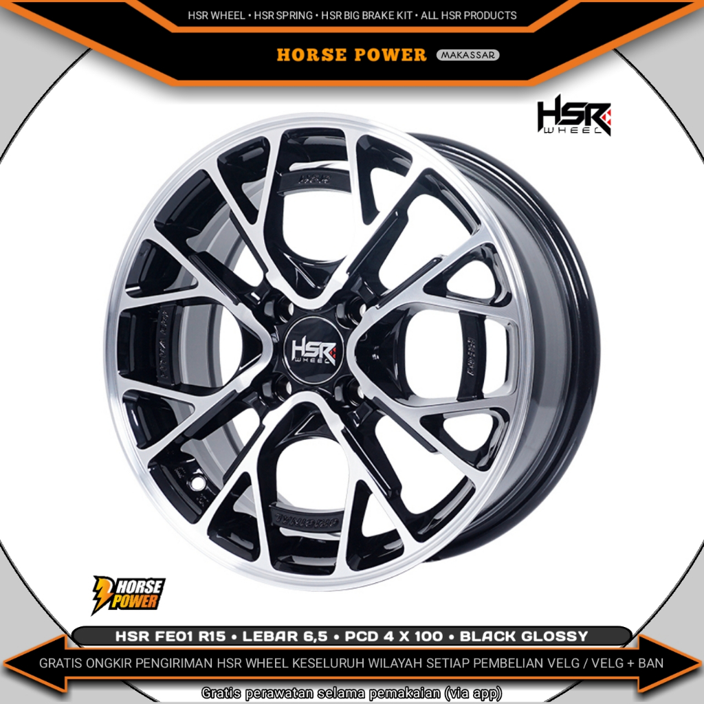 Jual Velg R15 • Mobil 4 Baut Roda • Single Pcd 4 x 100 • Hsr Fe01 ...