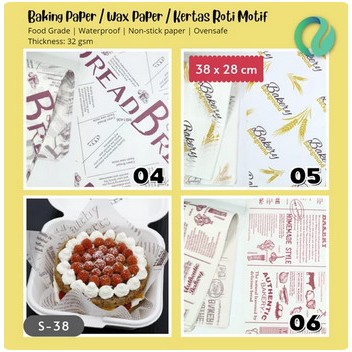 Jual Baking Paper Kertas Roti Motif 38x28cm - No.6 | Shopee Indonesia