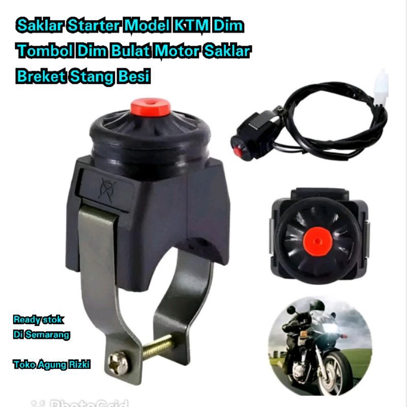 Jual Ready Saklar Starter Model KTM Dim Tombol Dim Bulat Motor Saklar ...
