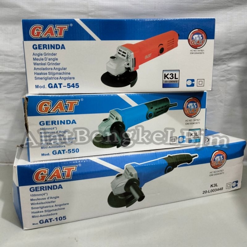 Jual MESIN GERINDA LISTRIK "GAT" 100MM (4") TYPE 550 & 105 ||MESIN ...