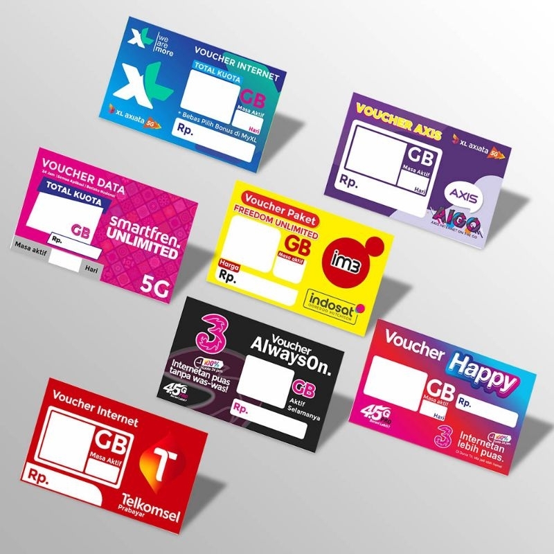Jual KARTU DISPLAY /PAJANGAN VOUCHER DATA INTERNET konter pulsa (NEW ...