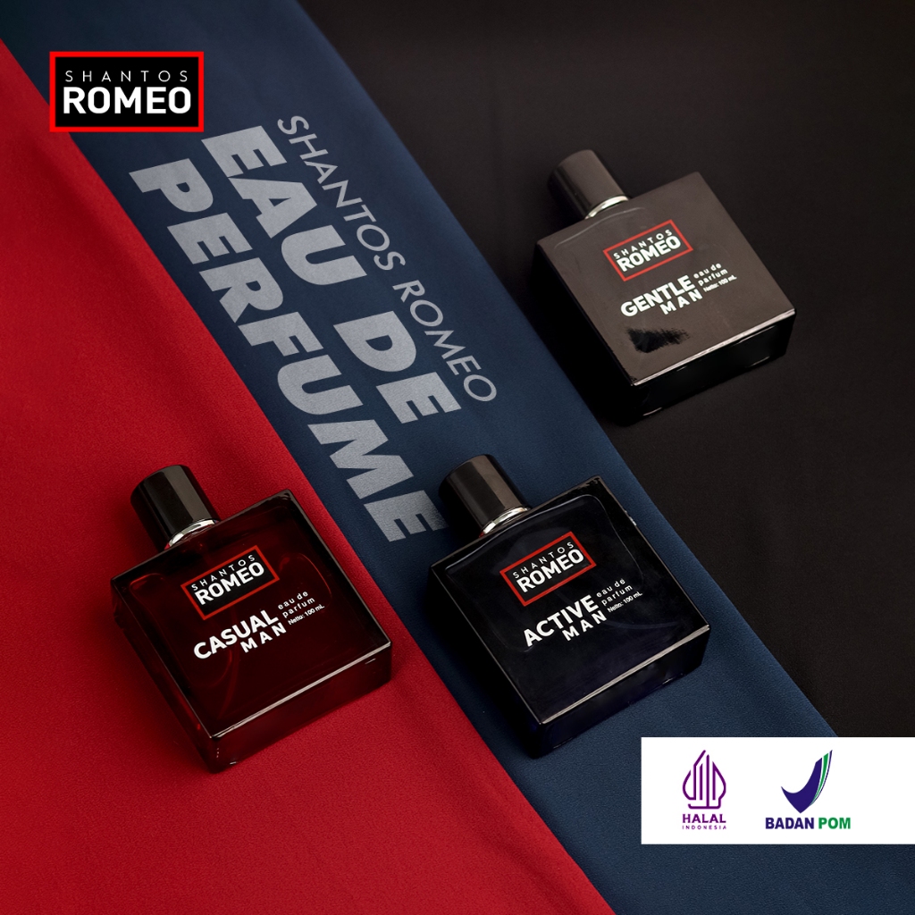 Jual Shantos Romeo EDP All Series (Active, Casual,Gentle) 100ml - Eau ...