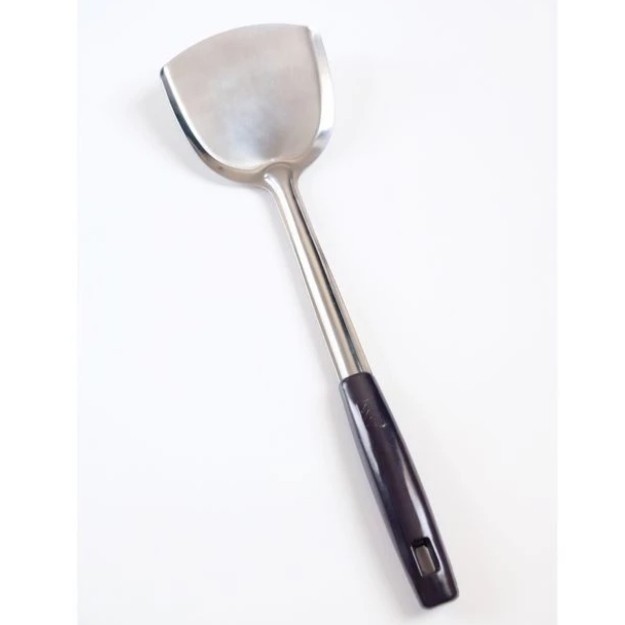 Jual spatula stainless sutil alat goreng masak gagang pvc hitam anti ...