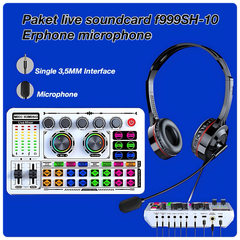 Jual F999SH-10 sound card set Peralatan Bernyanyi atau siaran live ...