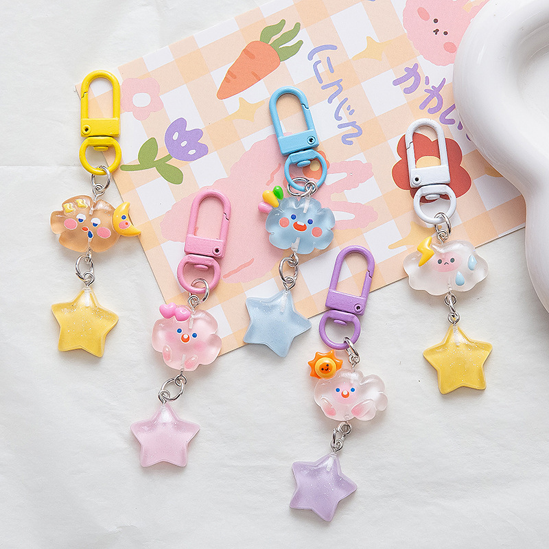 Jual Gantungan Kunci Keychain Lucu Estetik Bintang Awan Akrilik ...