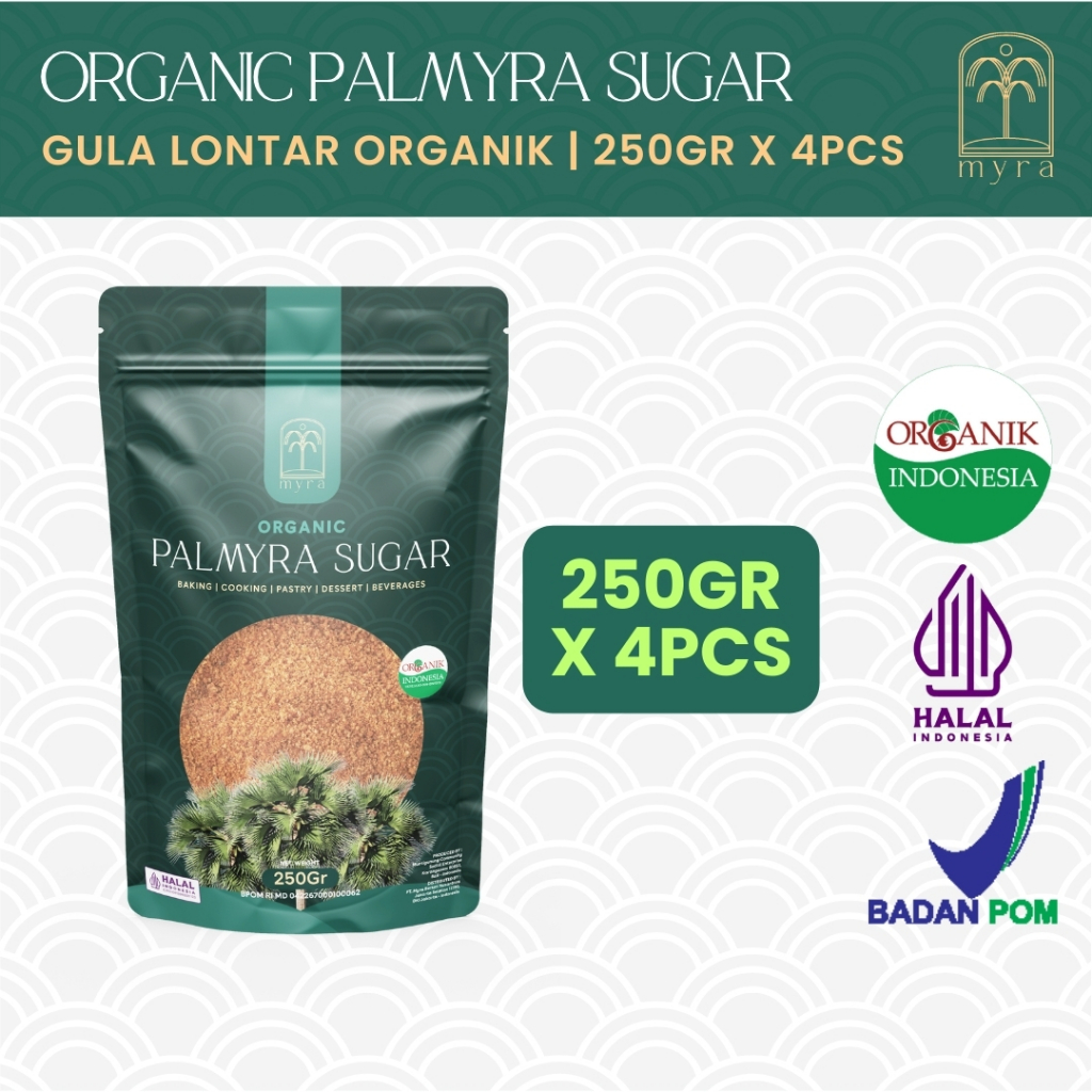 Jual Myra Organic Palmyra Sugar 250gr - Myra Gula Lontar Organik 250gr x 4pcs @1000gr | Shopee ...