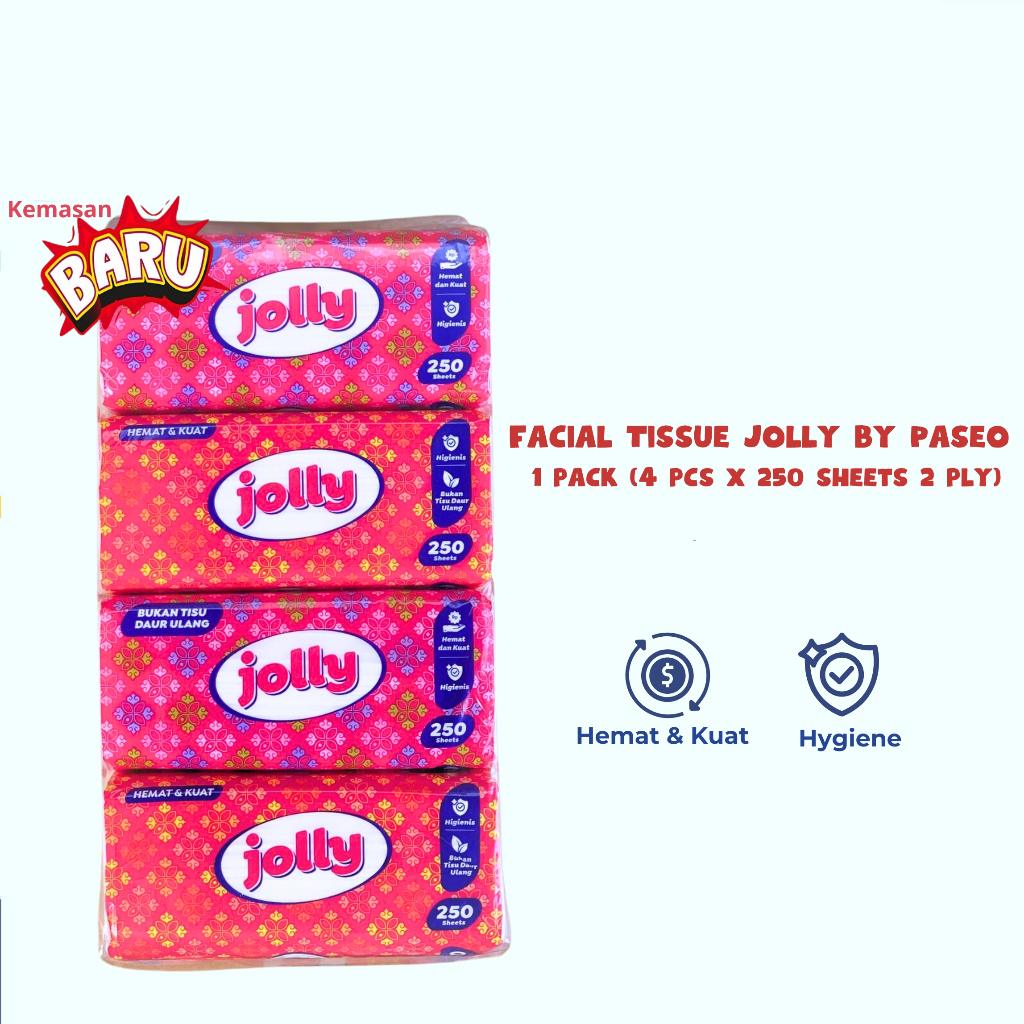 Jual Tisue Muka Facial Tissue Tisu Wajah Jolly by Paseo 1 Bal (4 pcs x ...