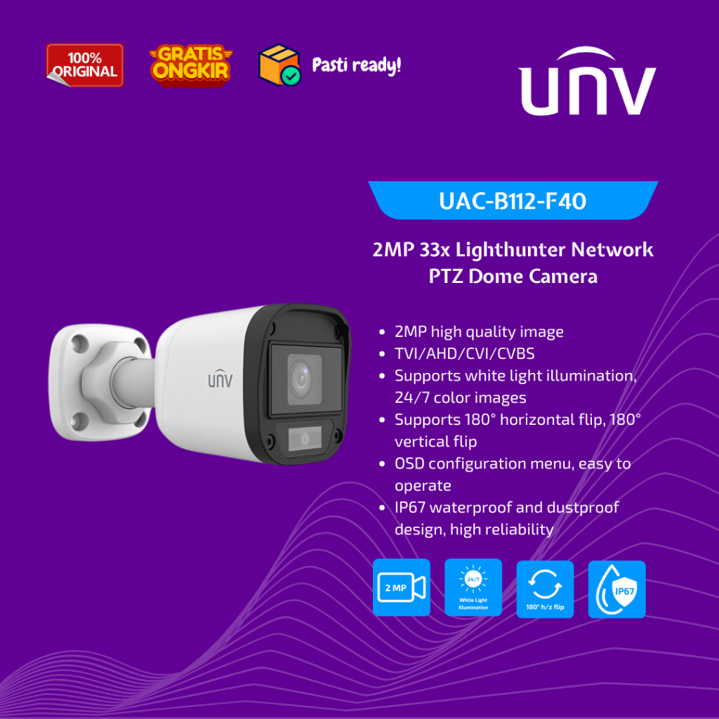 Jual UNV UAC-B112-F40 Uniview CCTV 2MP HD Fixed IR Mini Bullet Analog Camera | Shopee Indonesia